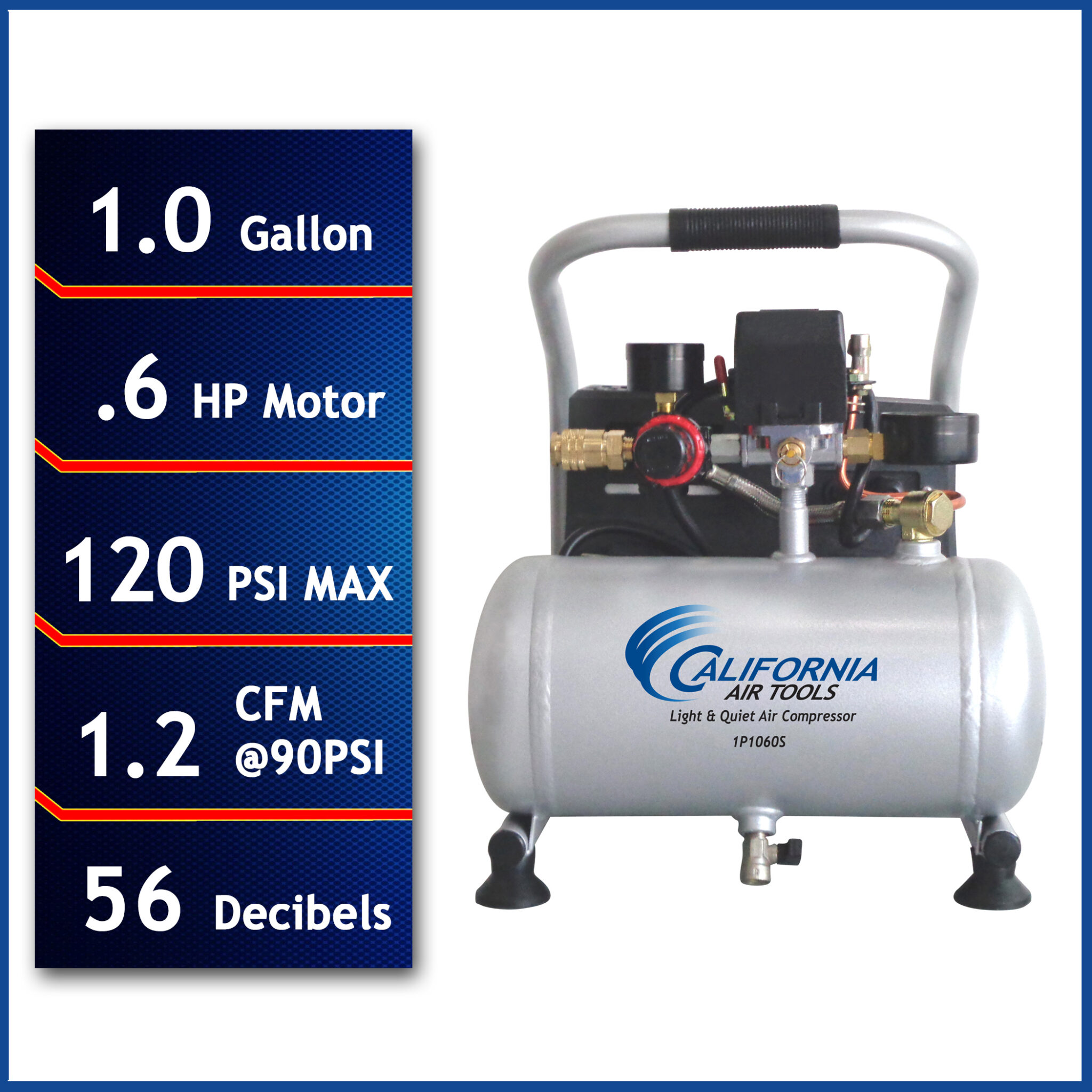 California Air Tools Light & Ultra Quiet 1P1060S Portable Air ...
